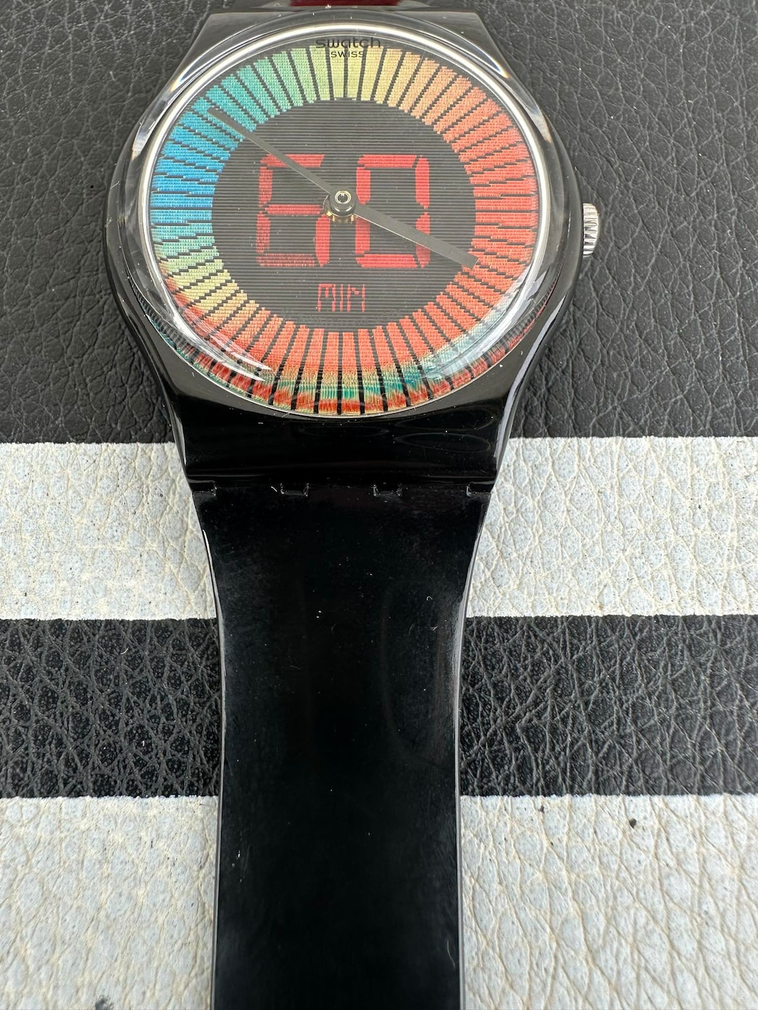 Original Black Swatch Watch Water Resistant Made in Swiss Switzerland ...
