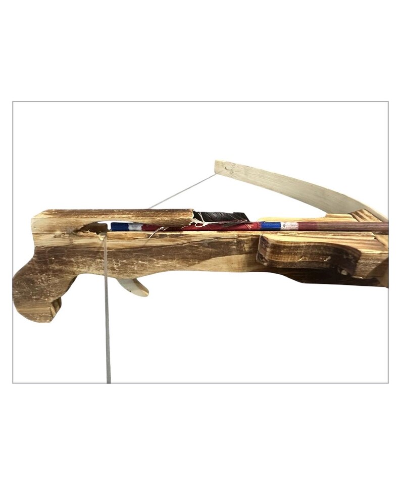 Vintage Handmade Wood Archery Triggered Crossbow Bow Unique Old ...