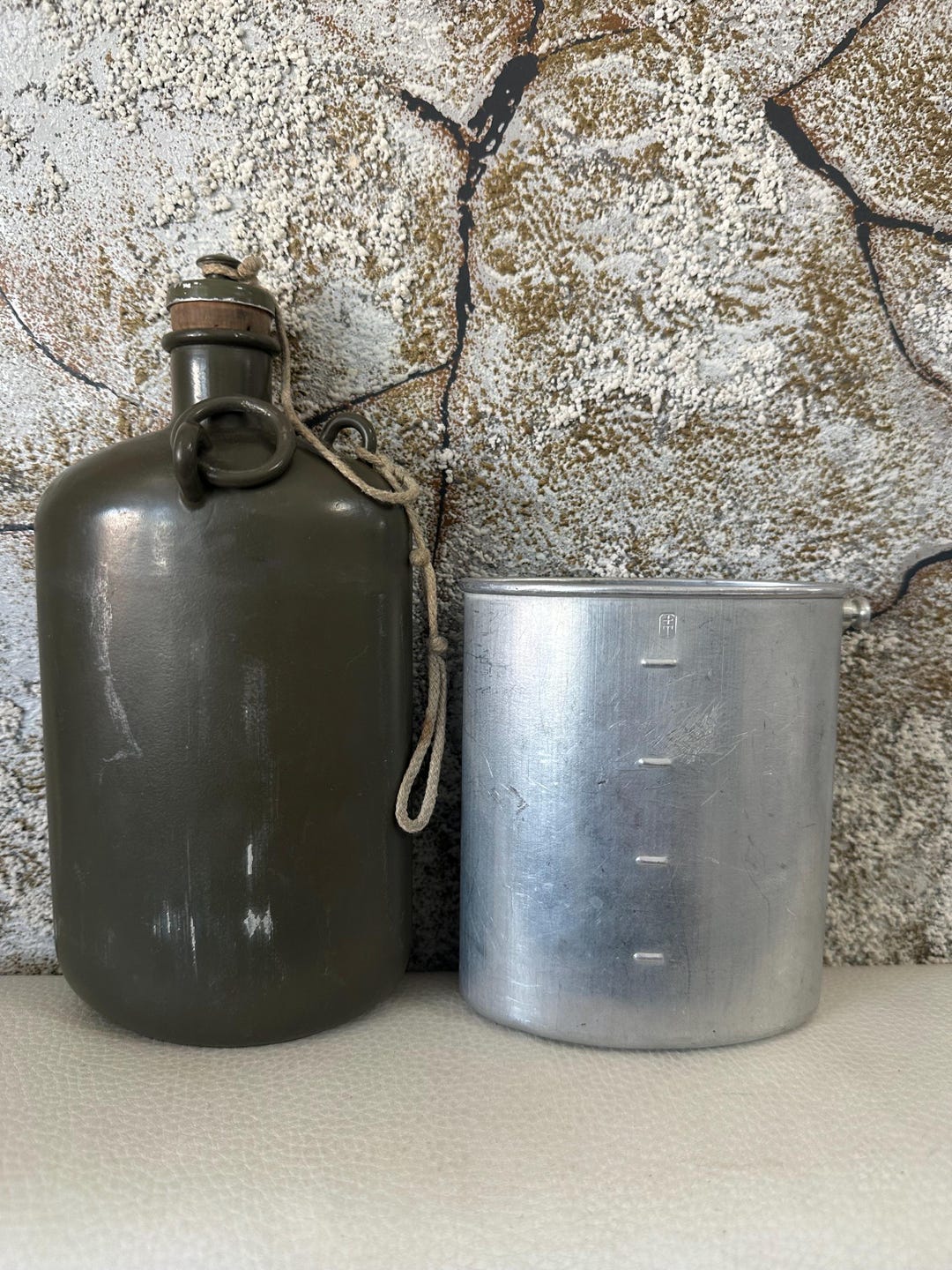 Vintage Military Army Original 1942 Very OLD Water Bottle and Cup ...