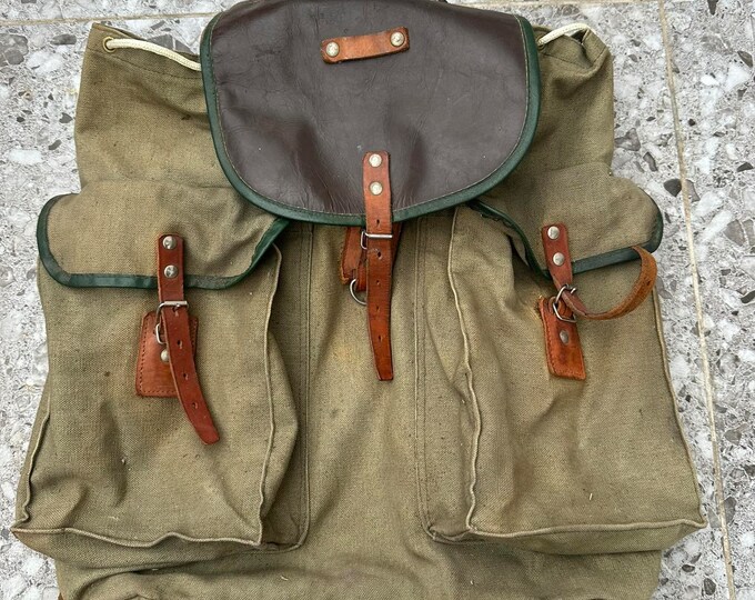 Very Old Genuine Military Bag Haversack Backpack Vintage Metal Frame ...
