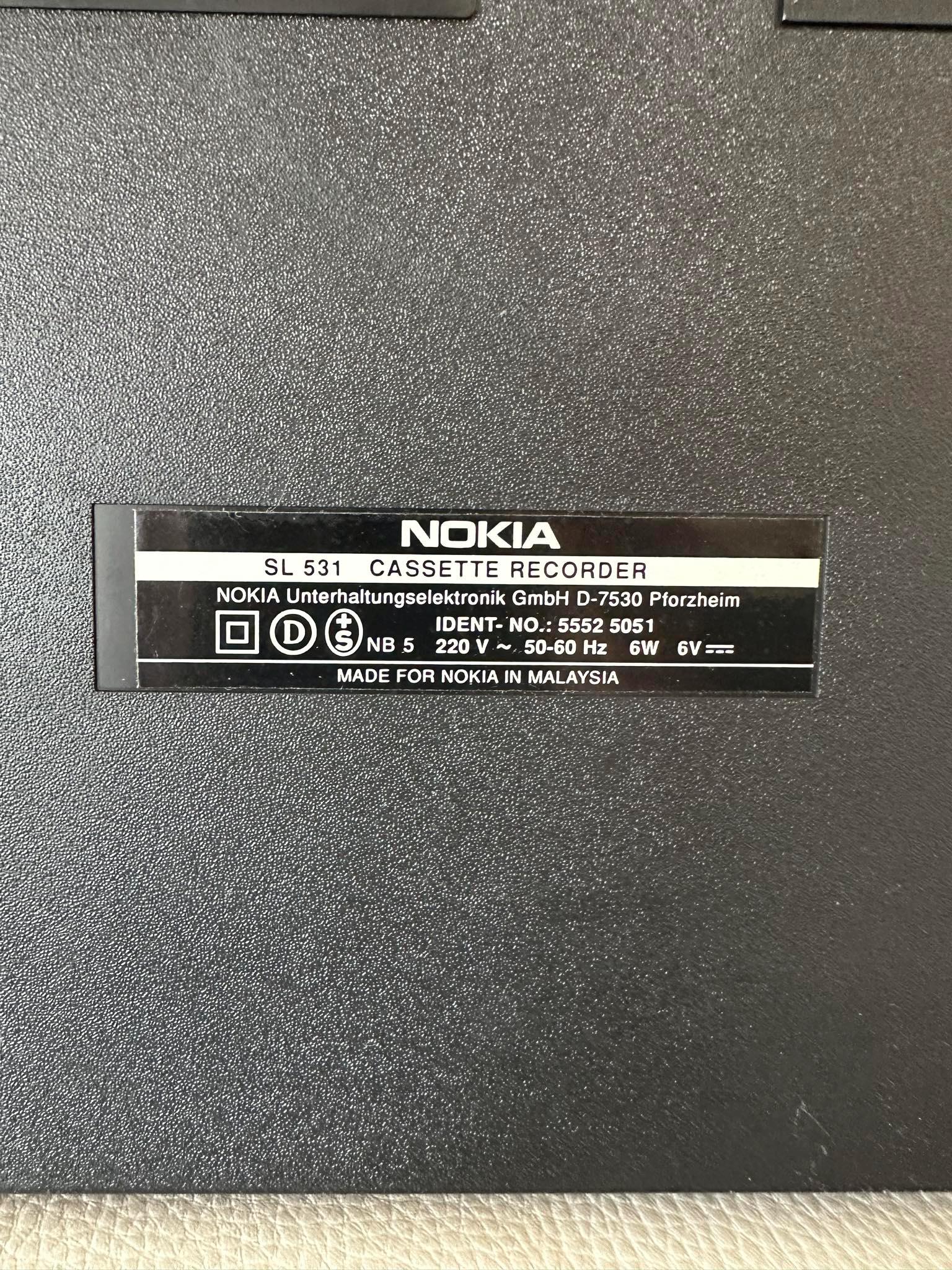 Vintage Unique Rare NOKIA SL 531 Portable Cassette Recorder 1980 Travel ...