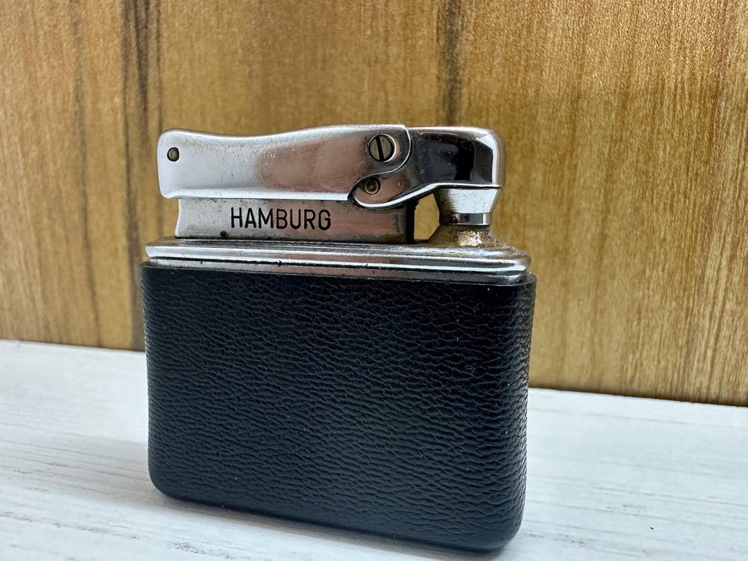 Vintage Luxury Collectible Gas Lighter Jbelo Heavy Metal Leather Cover ...