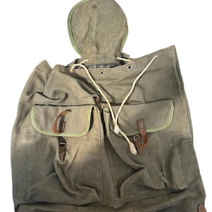 Very Old Military Bag Haversack Backpack Vintage Canvas Army Soldier ...