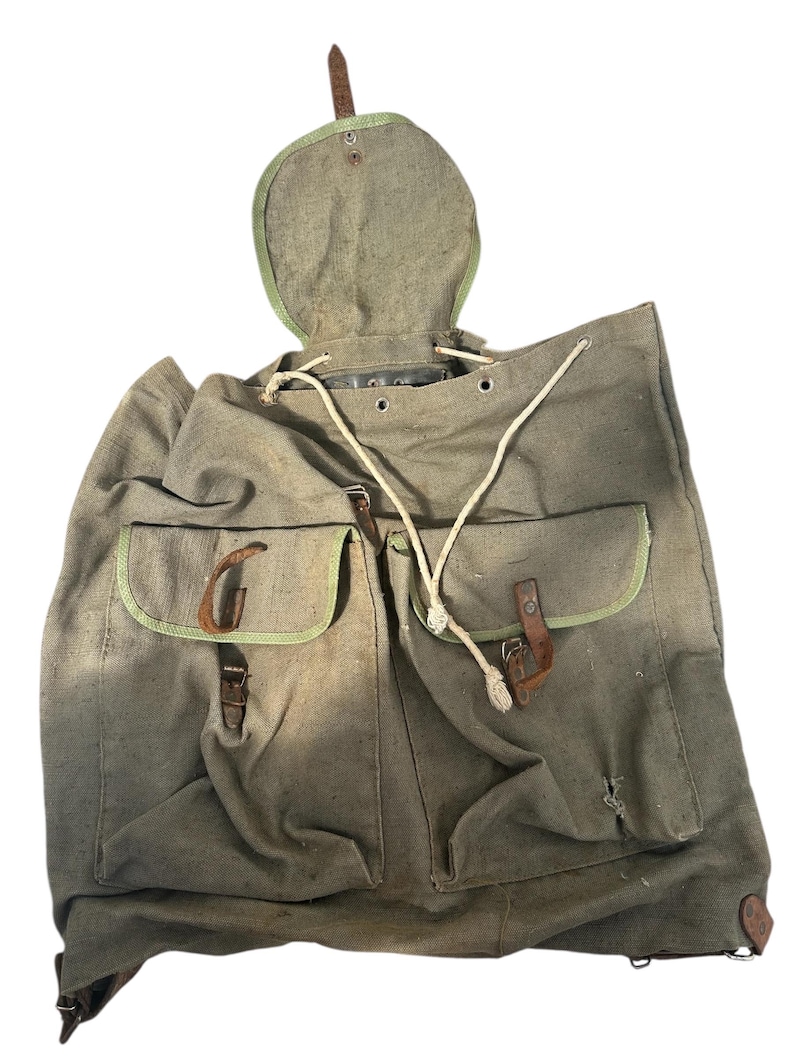 Very Old Military Bag Haversack Backpack Vintage Canvas Army Soldier ...