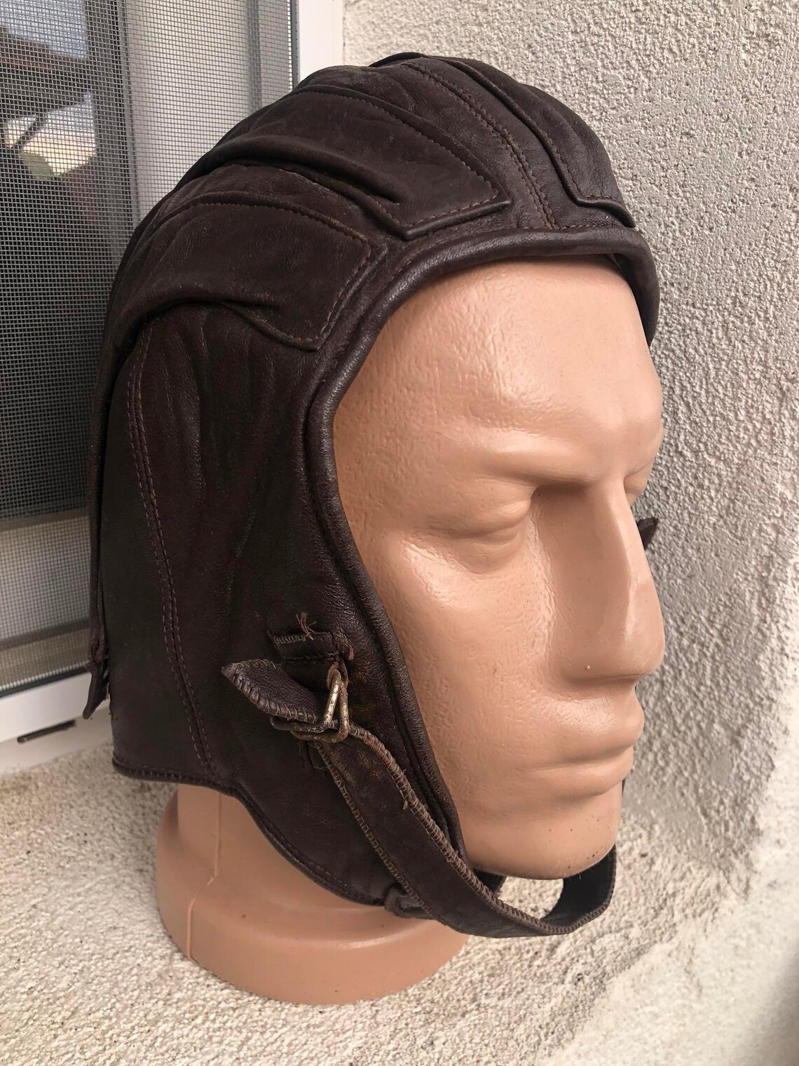 Vintage Military Army Bonnet Helmet Soft Leather Very Rare Size 58 ...