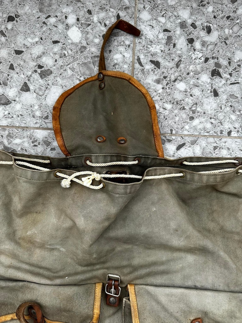 Vintage Military Canvas Army Rucksack Haversack Bag 1968 OLD - Etsy