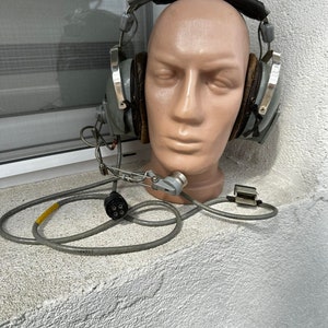 Vintage Military ELNO Old Pilot Headphones Headset Helicopter Aviation ...