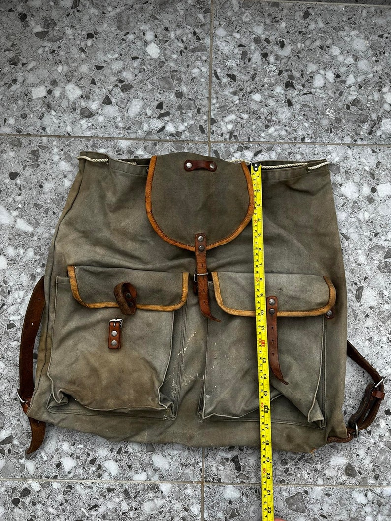 Vintage Military Canvas Army Rucksack Haversack Bag 1968 OLD - Etsy