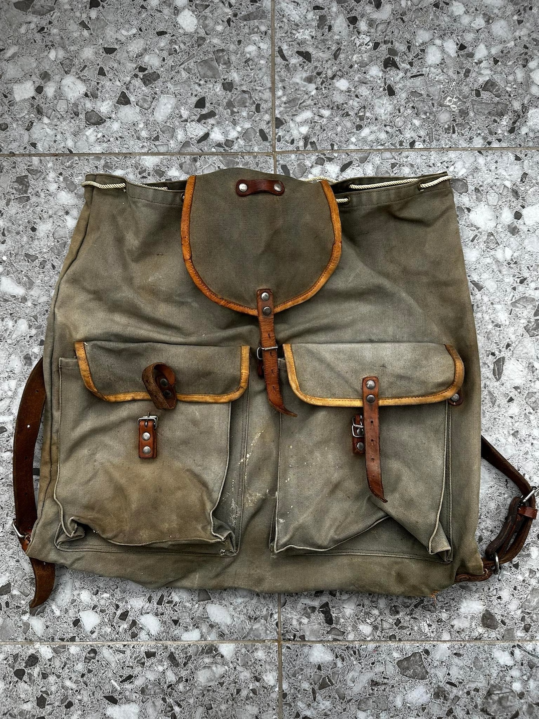 Vintage Military Canvas Army Rucksack Haversack Bag 1968 OLD - Etsy