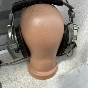 Vintage Military ELNO Old Pilot Headphones Headset Helicopter Aviation ...