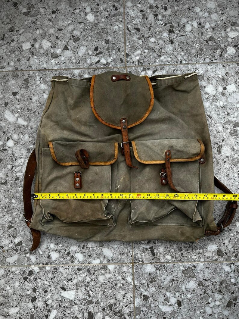 Vintage Military Canvas Army Rucksack Haversack Bag 1968 OLD - Etsy