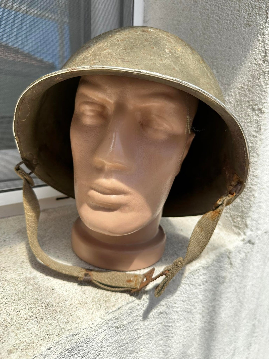 Vintage Military Helmet Mo F1 TTA Otan HR 1954 NATO French Army Soldier ...