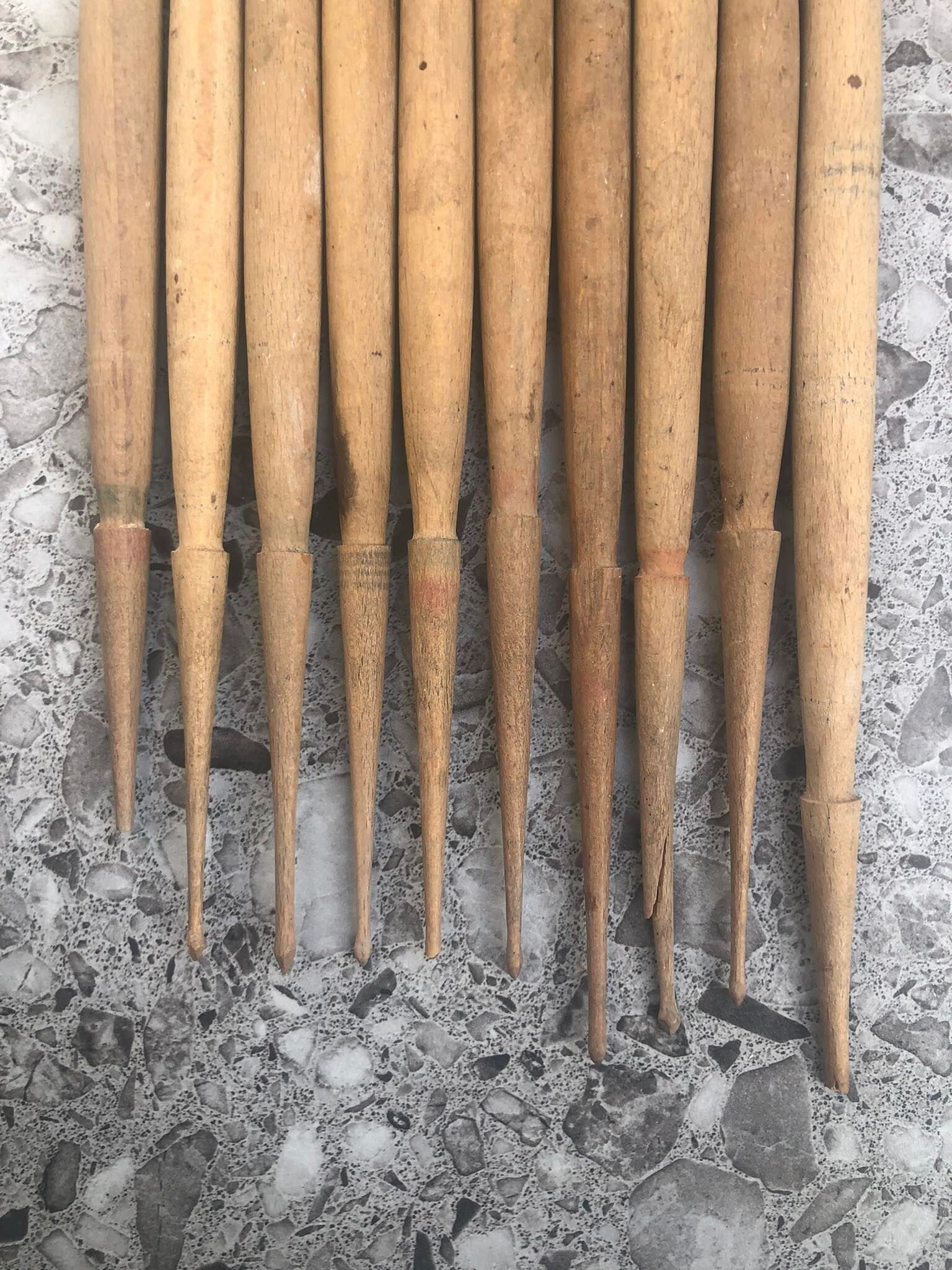 Vintage Very Old PRIMITIVE WOOL SPINDLES for Hand Spinning - Etsy