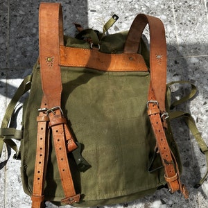 Vintage Military Canvas Army Rucksack Haversack Bag Soldier Equipment ...