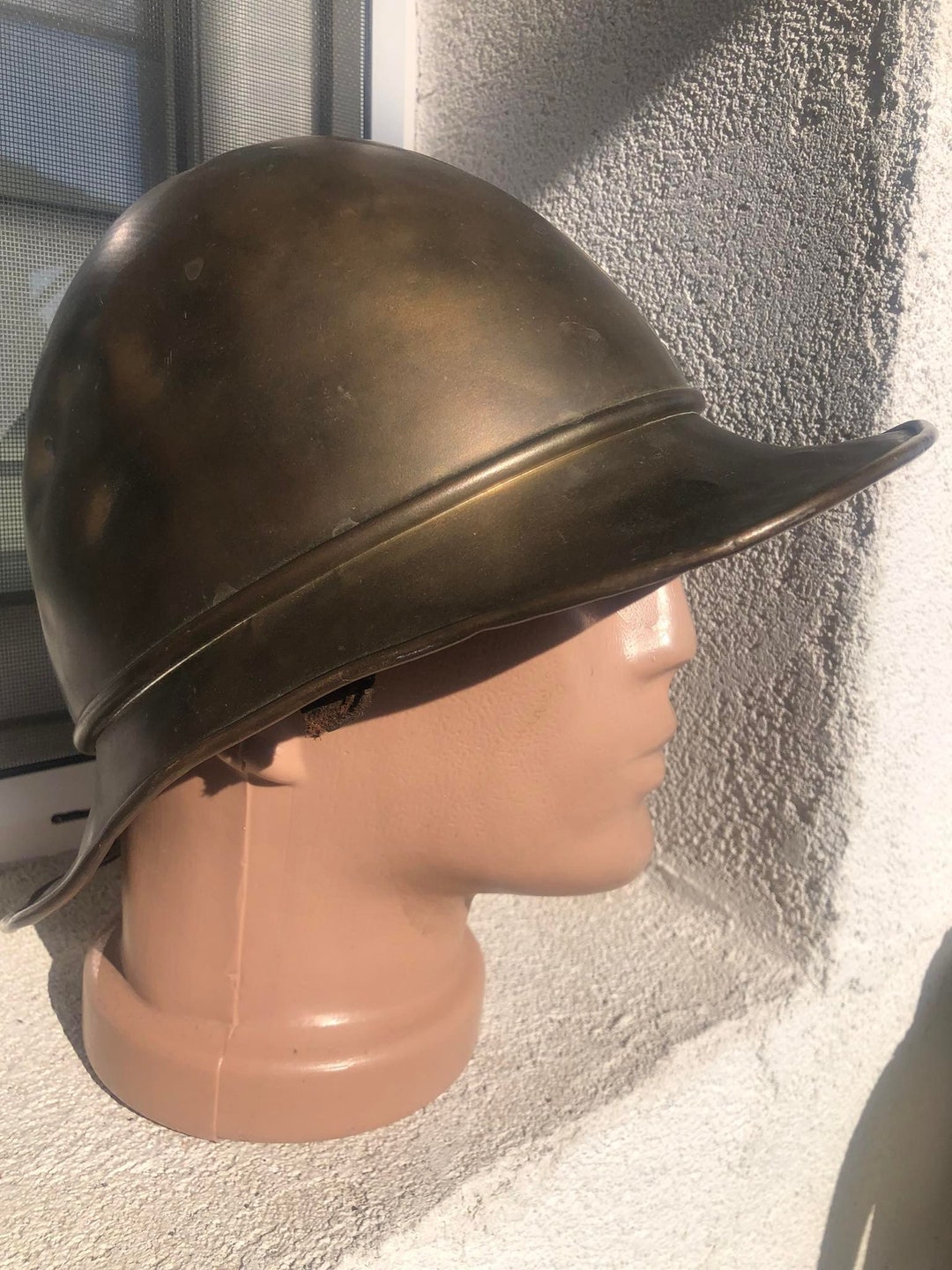 Antique Vintage German Helmet Fire Brigade Brass Firefighter 1920 ...