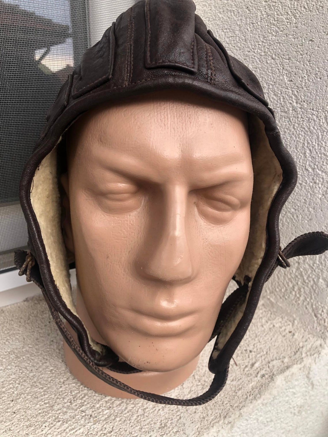 Vintage Military Army Bonnet Helmet Soft Leather Very Rare Size 58 ...