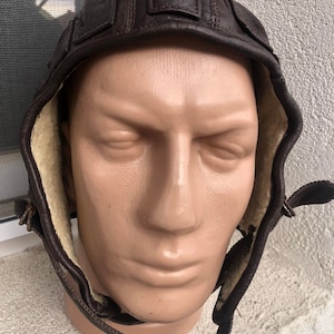 Vintage Military Army Bonnet Helmet Soft Leather Very Rare Size 58 ...