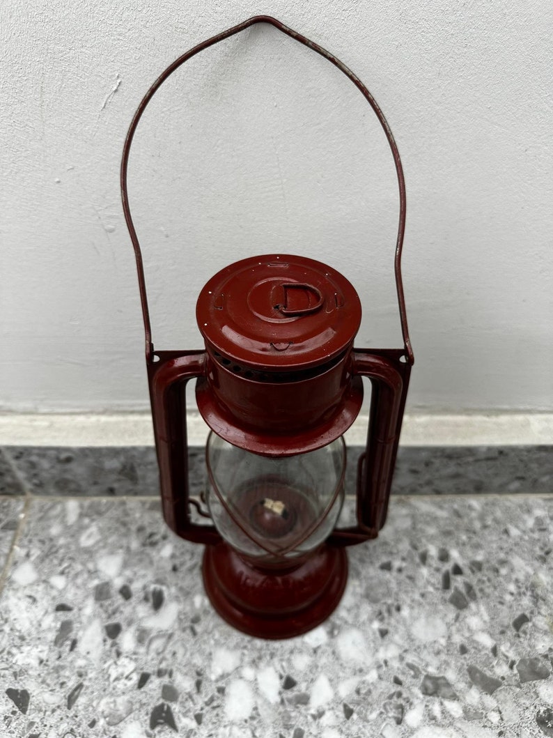 Vintage Fire Engine Kerosene Oil Red Lamp Lantern Metaloglobus 107 ...