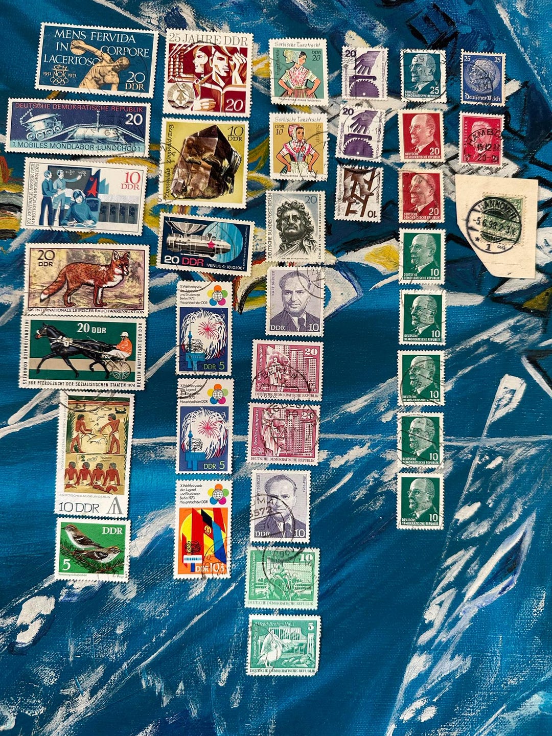 Lot of 36 Vintage Rare Postage Marks Stamps Deutsche Demokratische ...