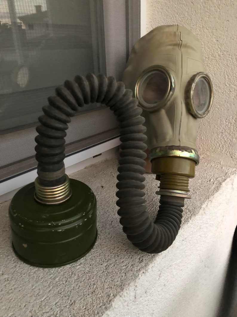 Military Vintage Army Gas Mask With Hose and Carbon Filter - Etsy