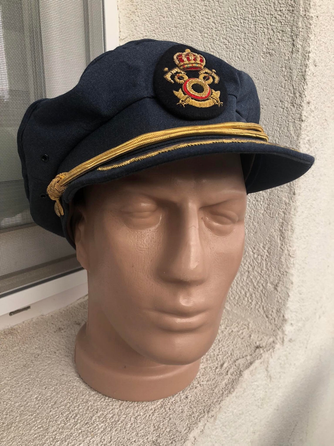 Vintage Very Rare Peaked Belgium Customs Inspector Visor Cap Hat Size ...