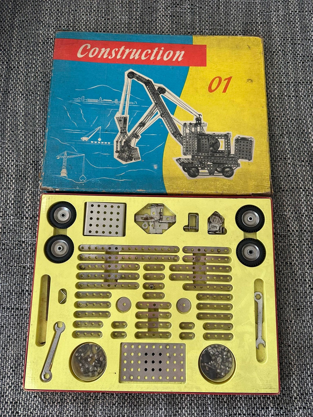Vintage Antique 1970 Constructor Box Metal Parts Educational ...