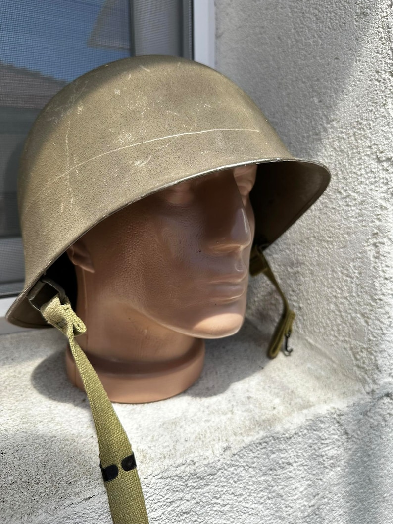 Vintage Military Helmet Mo F1 TTA Otan HR 1955 NATO French Army Soldier ...