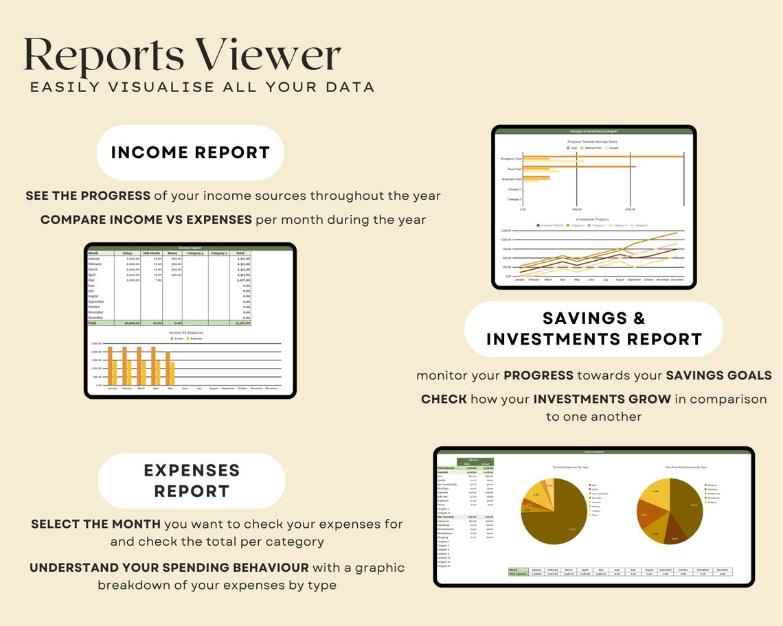 Excel Template Personal Finance Budget Tracker Income, Expense, Savings ...