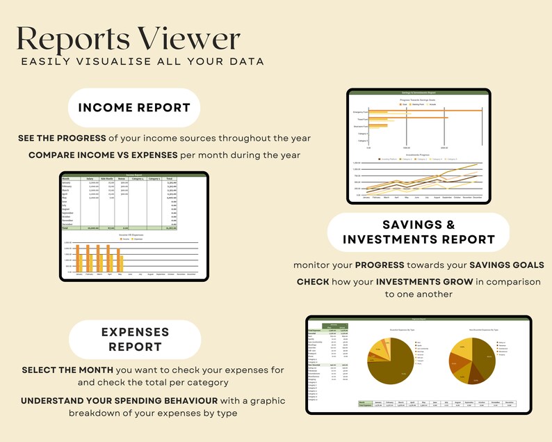 Excel Template Personal Finance Budget Tracker Income, Expense, Savings ...