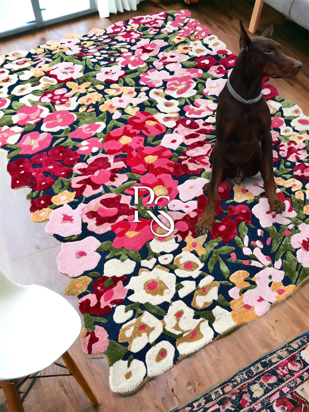 Cassia Floral 8x10 Red Rug Yellow Hand Tufted Wool & Viscose Rug ...