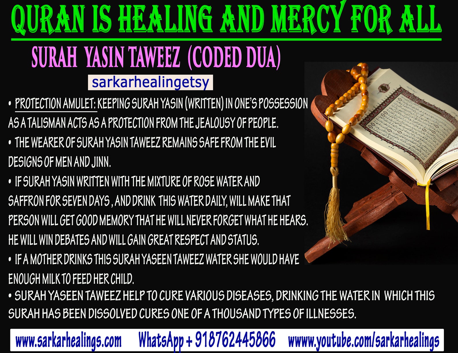 Surah Yaseen Dua for Protection Remains Safe From the Evil - Etsy