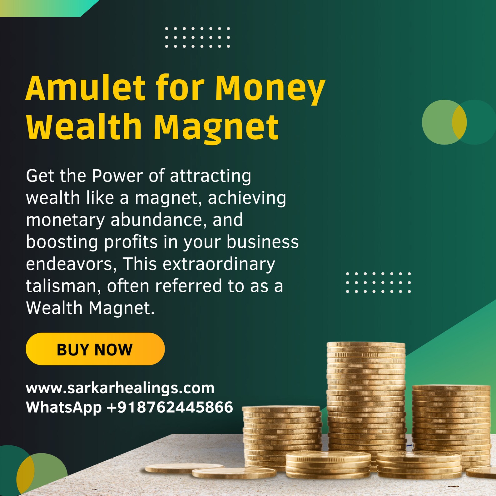 Wealth Magnet, Amulet for Money, Talisman Wealth Unlocking Financial ...