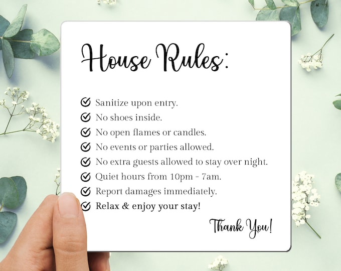 Airbnb House Rules Template, Airbnb Rules Sign, VRBO Sign, House Rules ...