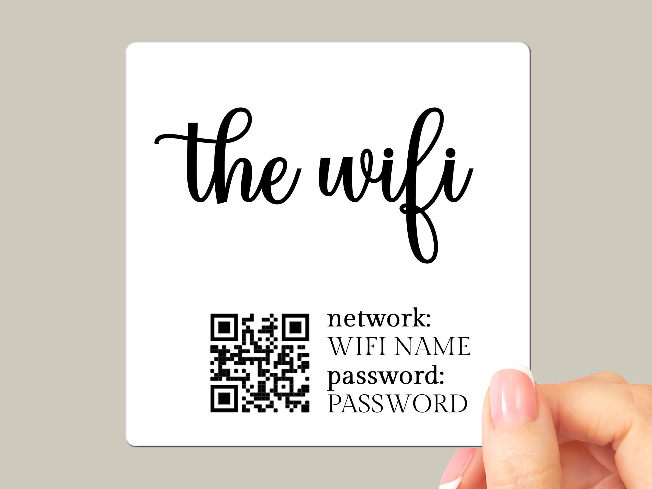 Wifi Sign Magnet, Custom Wifi QR Code Magnet, QR Code Sign for Airbnb ...