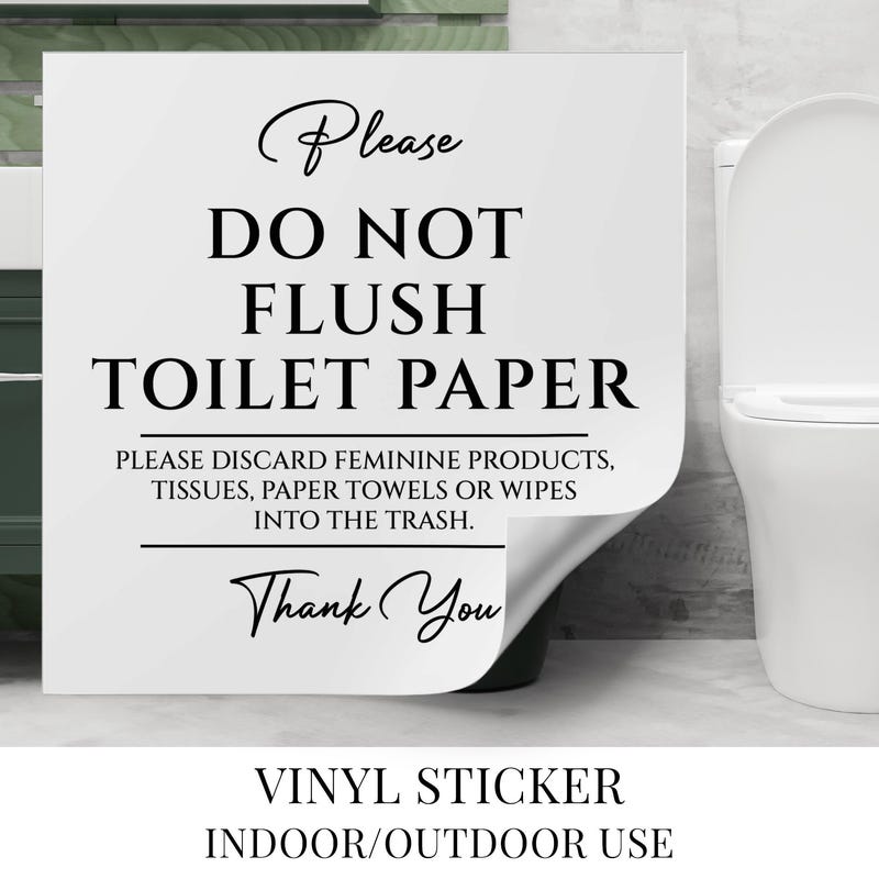 Do not throw paper in the toilet signs - Etsy España