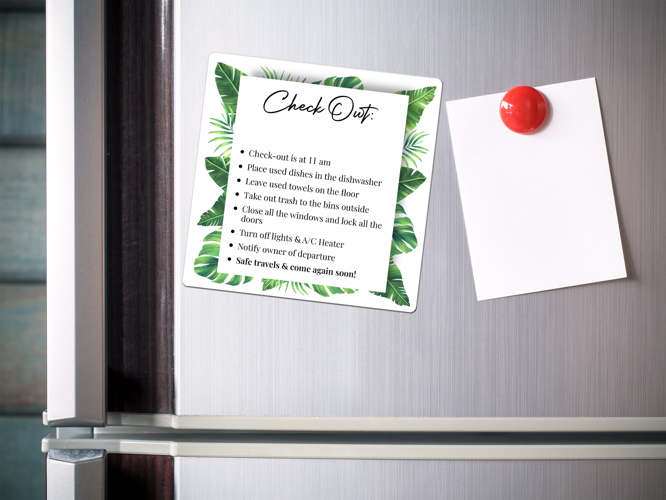 Airbnb Check Out Magnet, Rules for Checkout, Vacation Rental Host ...