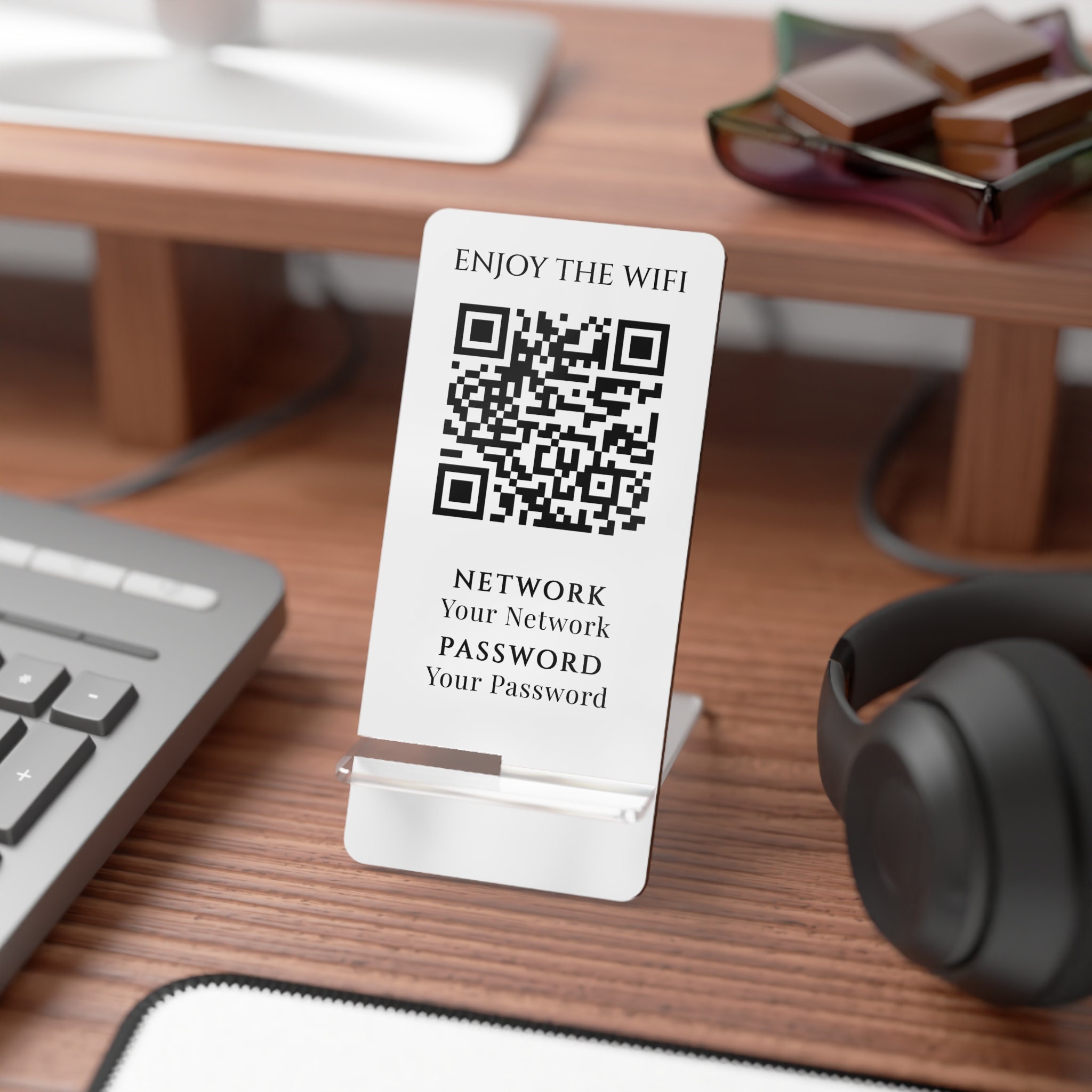 Airbnb Wifi Sign, QR Code Sign, Wifi Password for Home, Wifi Gift ...