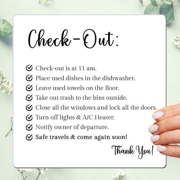 Airbnb Check in Check Out Sign - Etsy