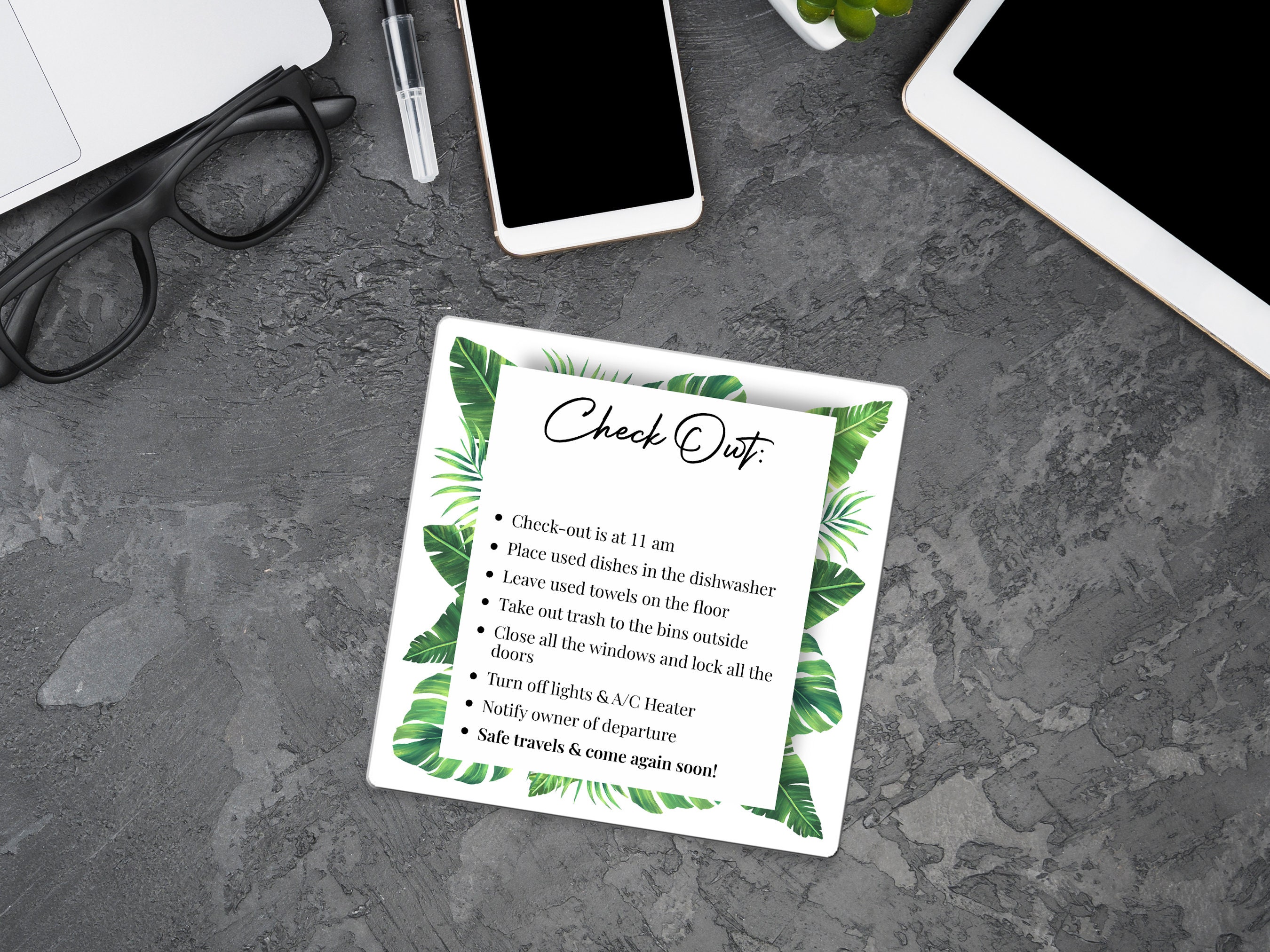 Airbnb Check Out Magnet, Rules for Checkout, Vacation Rental Host ...