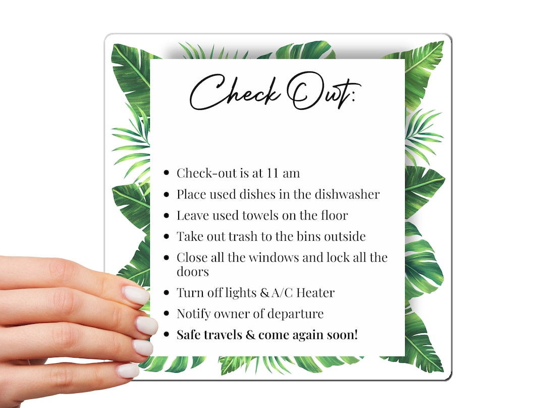 Airbnb Check Out Magnet, Rules for Checkout, Vacation Rental Host ...