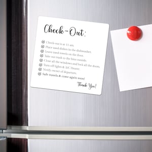 Airbnb Checkout Magnet for STR Hosts, Check-out Sign, Rental Check Out ...