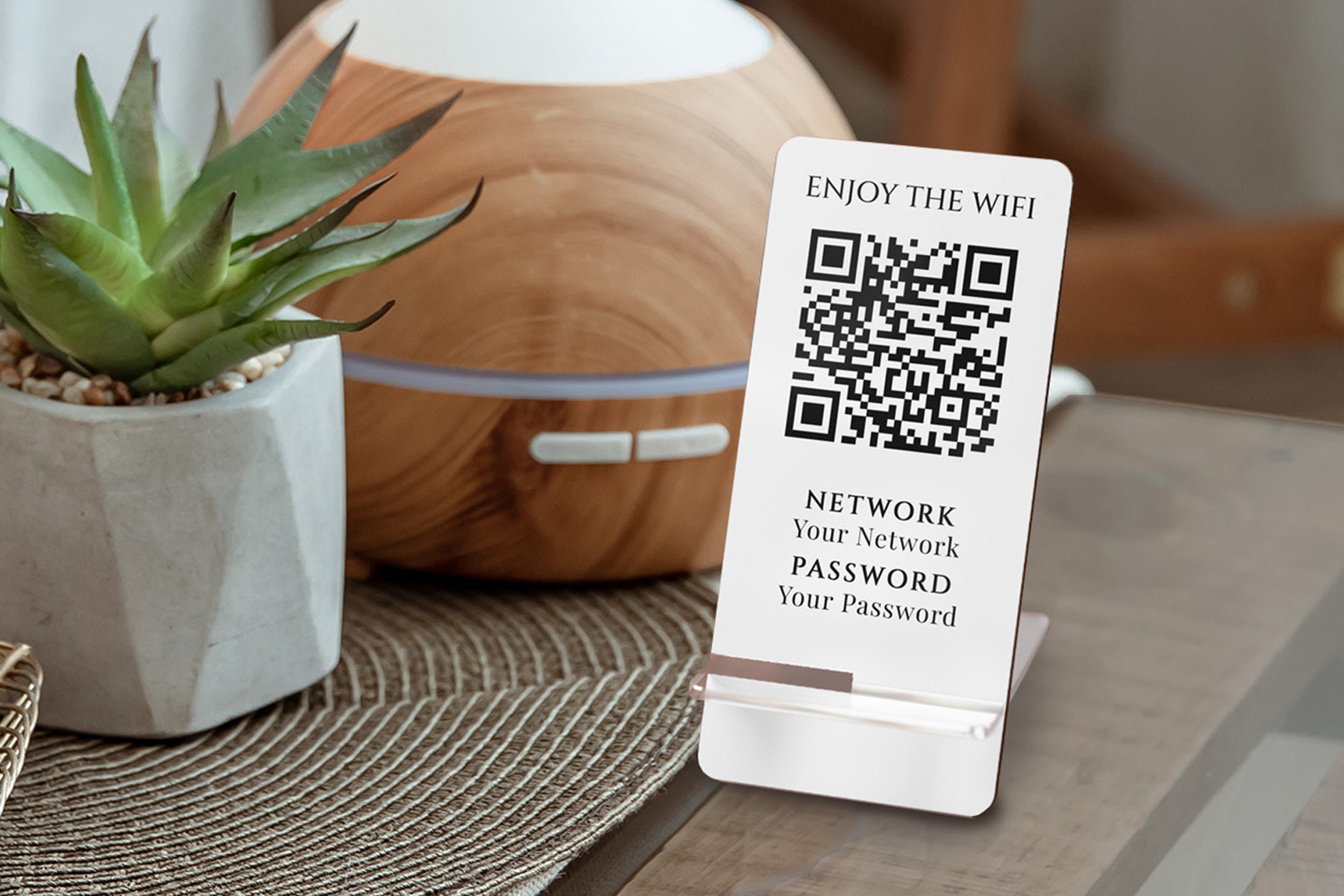 Airbnb Wifi Sign, QR Code Sign, Wifi Password for Home, Wifi Gift ...