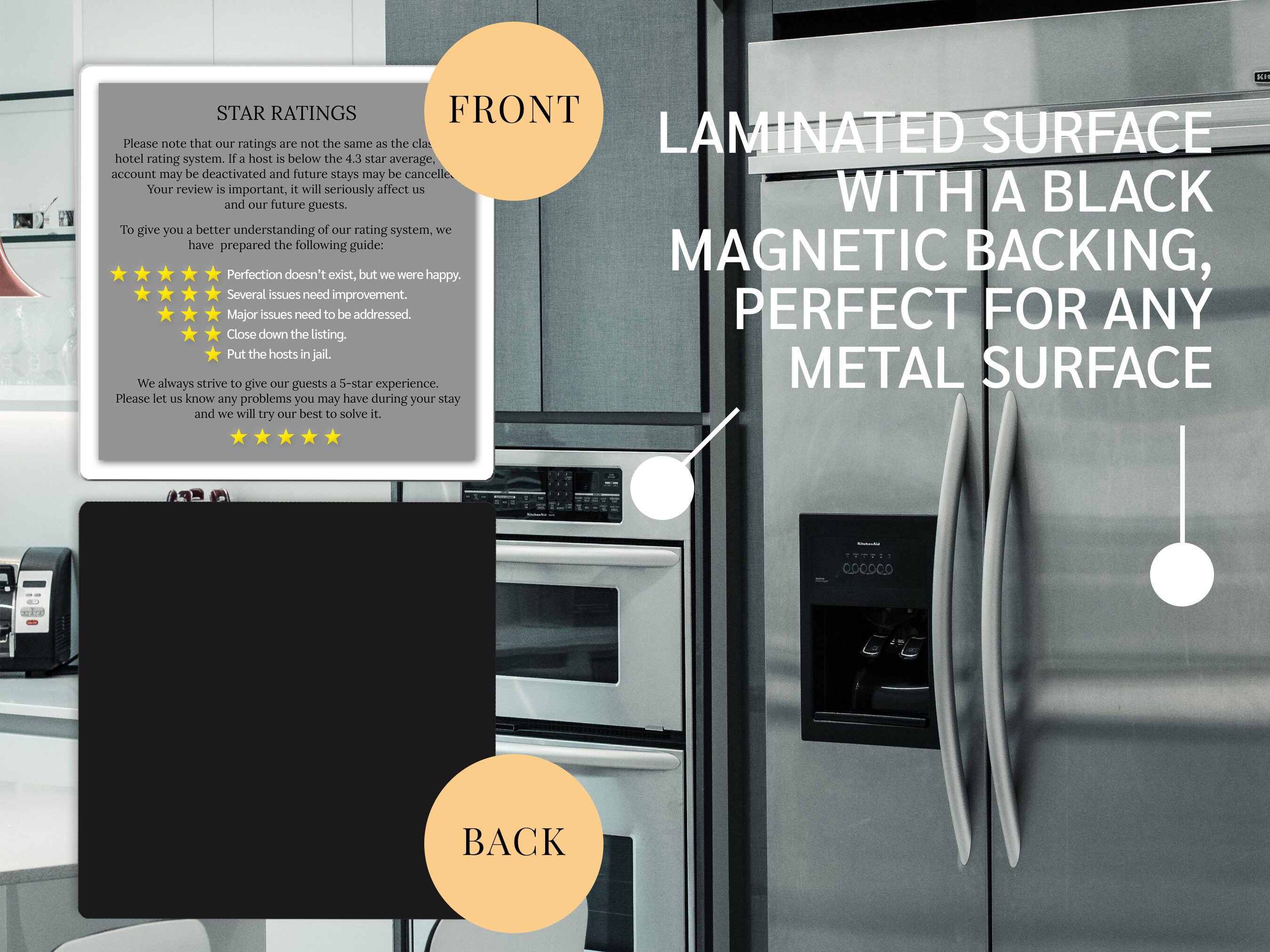 Airbnb Review Magnet, 5 Star Rating Review Magnet for Vacation Rental ...