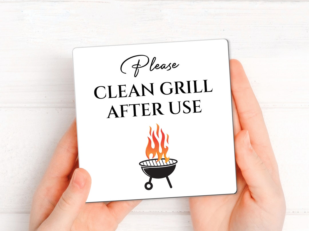 Clean Grill Airbnb Magnet, Airbnb Host Signage, House Rules Sign for ...