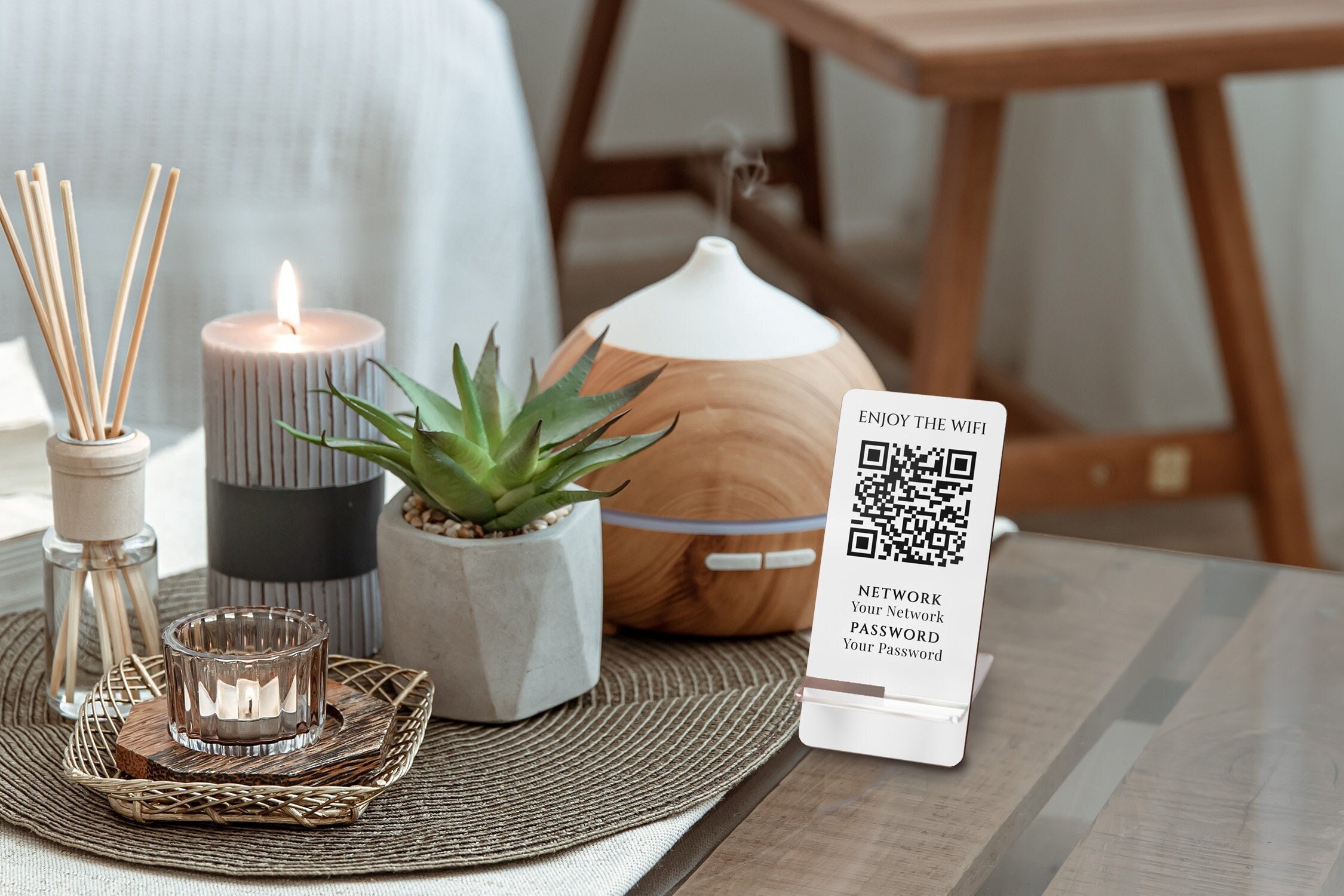 Airbnb Wifi Sign, QR Code Sign, Wifi Password for Home, Wifi Gift ...