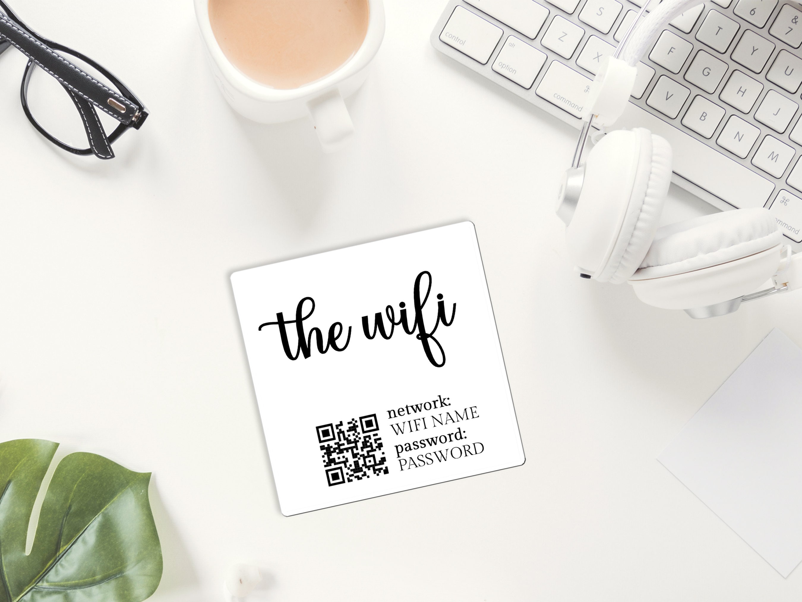 Wifi Sign Magnet, Custom Wifi QR Code Magnet, QR Code Sign for Airbnb ...