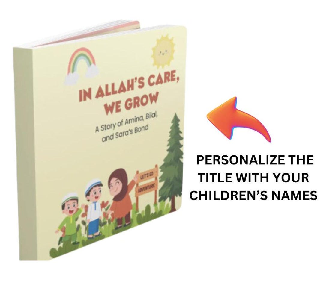 Personalized Islamic Children Book About Siblings, Custom Name Children ...