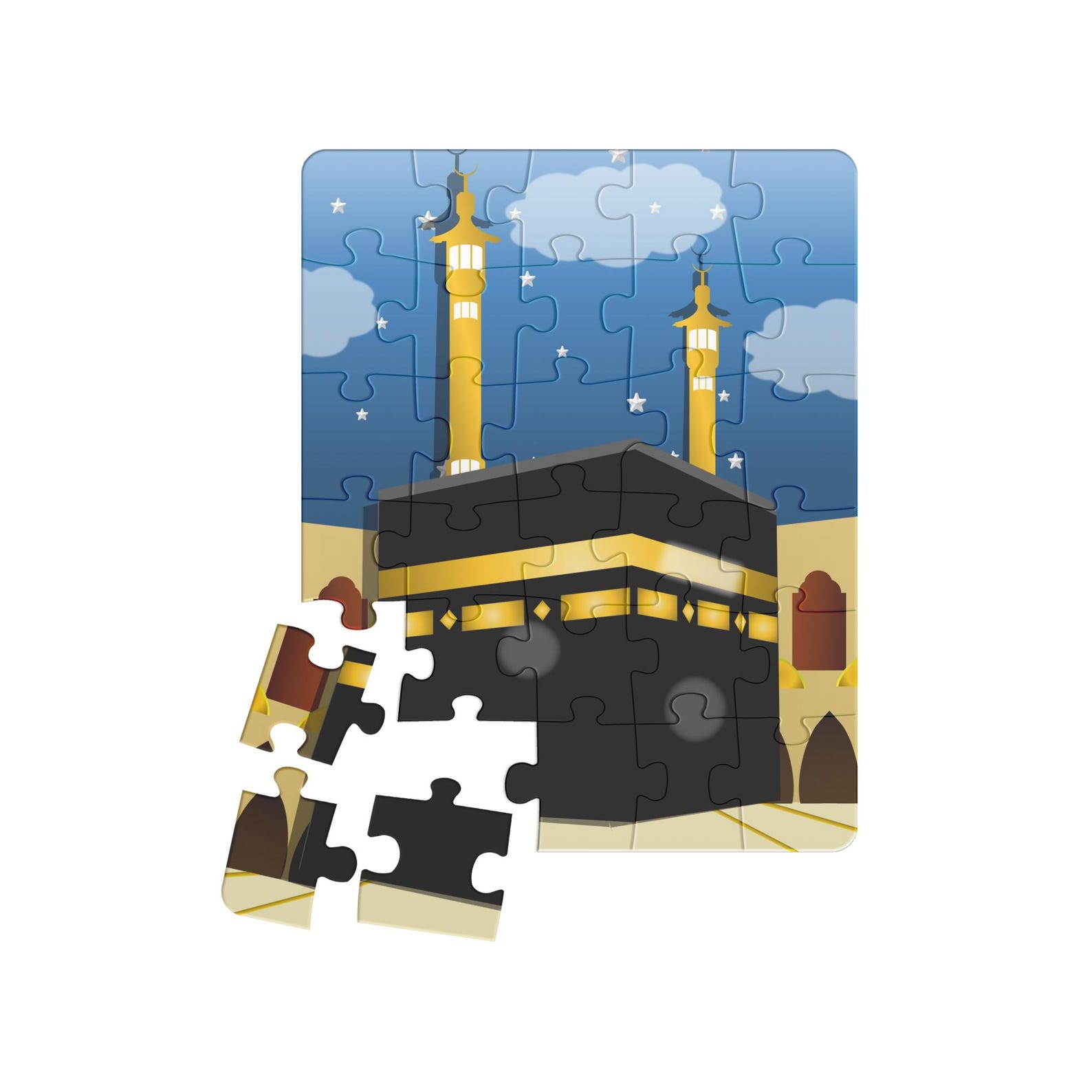 30 Piece Ramadan Puzzle, Islamic Kids Jigsaw Puzzle, Kaaba Mecca Puzzle ...