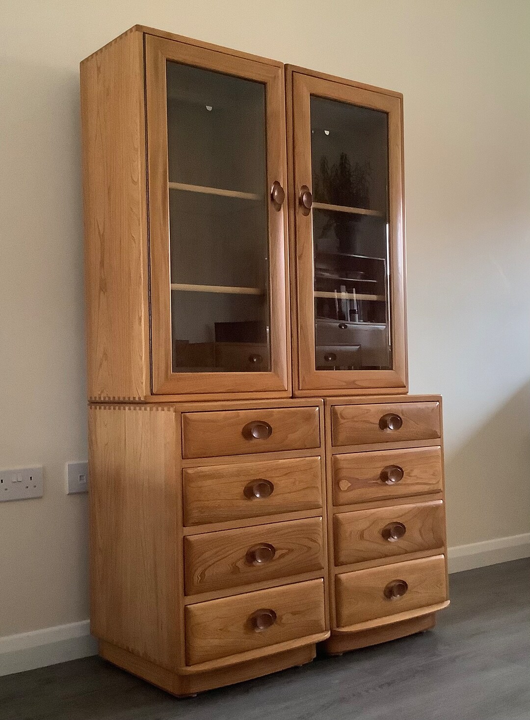 Two Ercol Windsor Display Cabinet Chests in Light Ash Finish. - Etsy