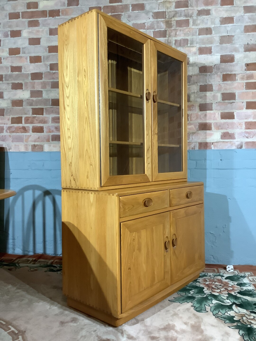 Ercol Windsor Glazed Display Cabinet in Light Finish. - Etsy